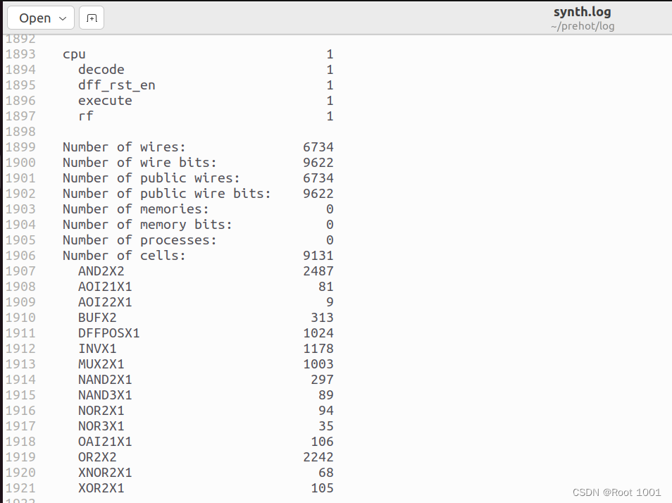 CPU功耗统计一： yosys逻辑综合，iverilog仿真测试并工作次数统计， graywolf布局placement生成版图layout Qflow GUI【 Ubuntu22.04 ...