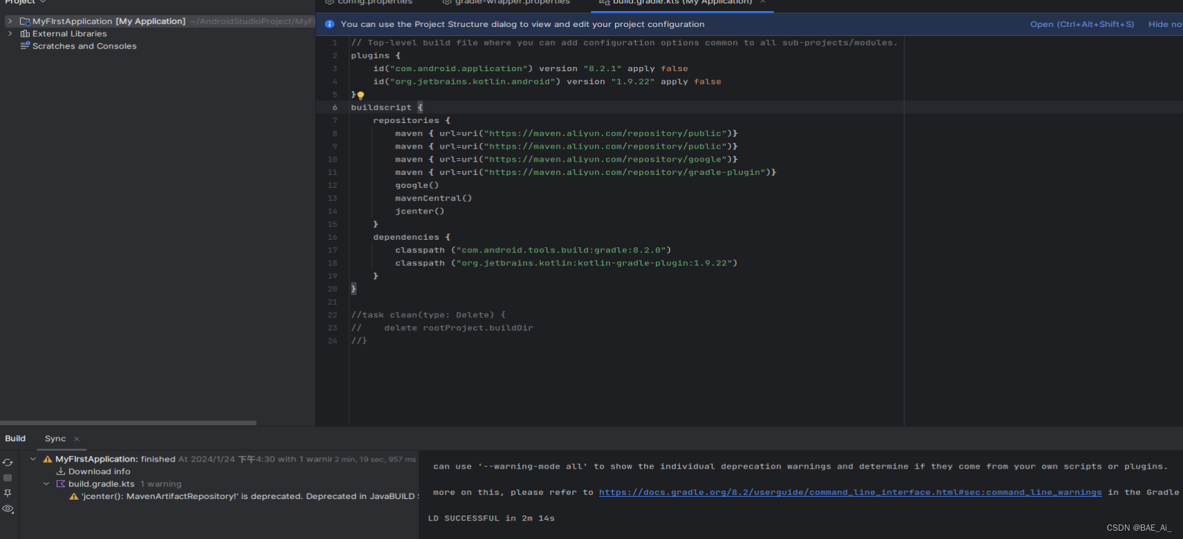 关于解决Gradle project sync failed. Basic functionality (e.g. editing, debugging) will not work ...