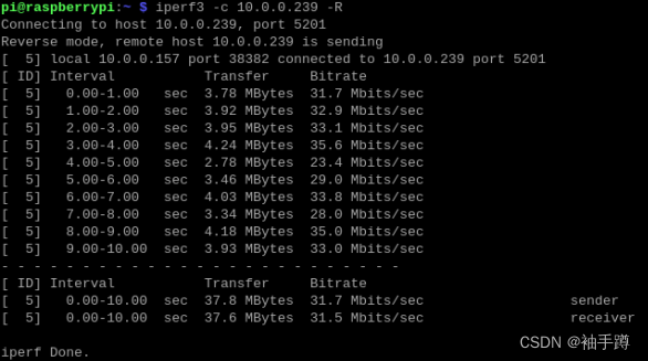 树莓派5使用iperf3测试板载WIFI_树莓派5 wifi-CSDN博客