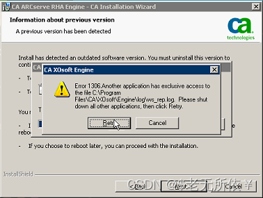 安装VAPS_XT时error1306 Another application has exdusive access to the file C:\User\用户名\ntuser.dat ...