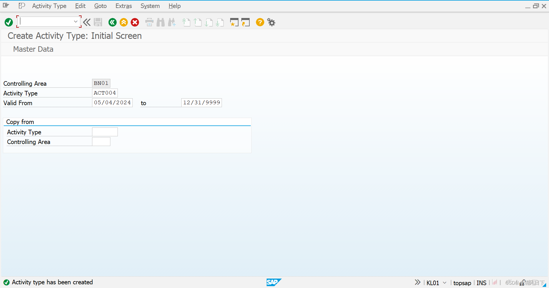 7 SAP集成测试-成品销售业务主线-主数据维护(CO模块-KS01成本中心创建 & FI模块-FS00总账科目创建 & CO模块-KL01 ...