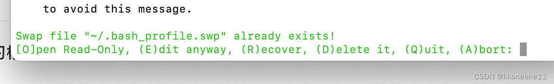 Mac 保姆级解决vim ～/.bash_profile 报错 E325: ATTENTION Found a swap file by the name “.bash_profile.swp ...
