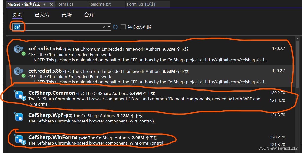 VS2022 C# CefSharp使用_cefsharpsettings.wcfenabled-CSDN博客