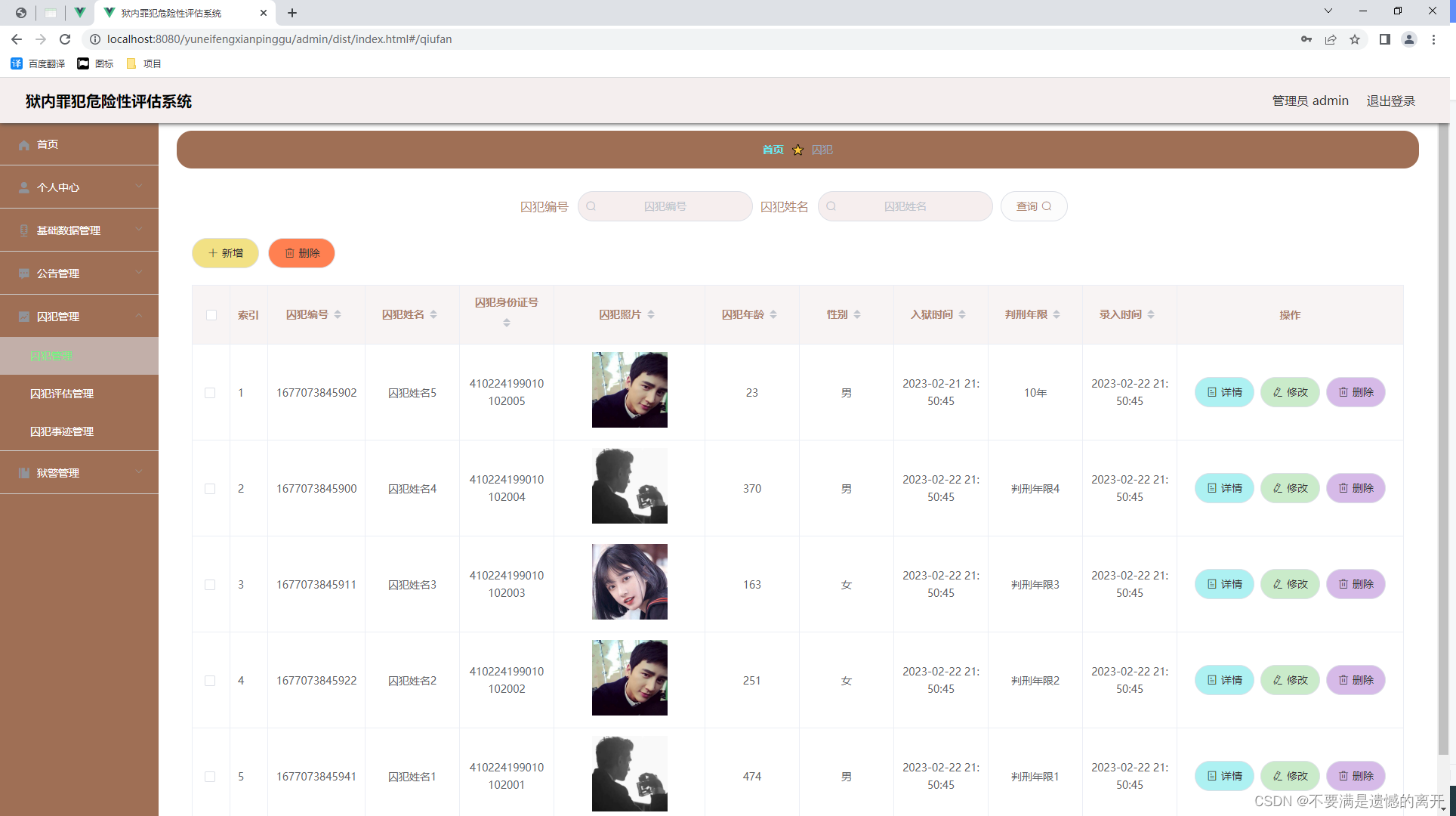 基于javaspring Bootmysql的狱内罪犯危险性评估系统设计与实现 Csdn博客 4799
