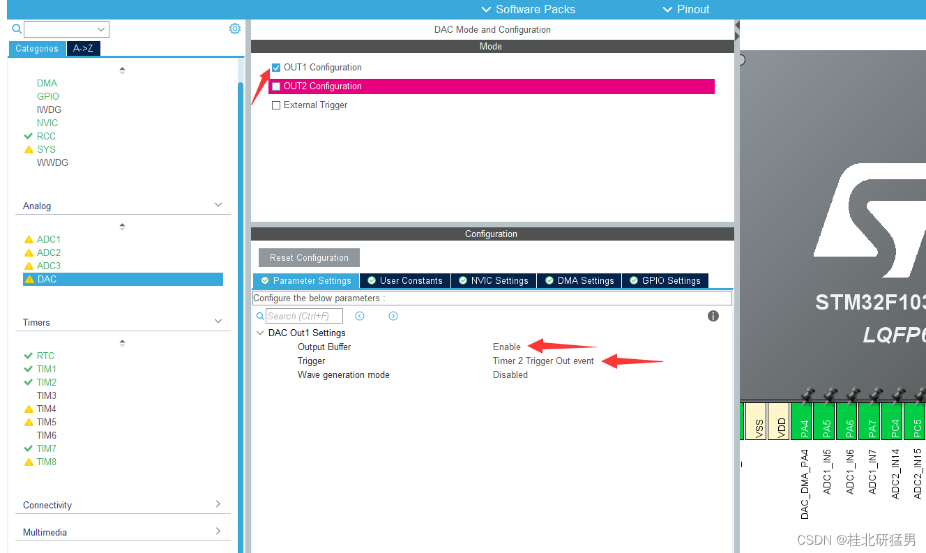 STM32 HAL DAC DMA输出波形_stm32 hal库 dac+dma+timer-CSDN博客