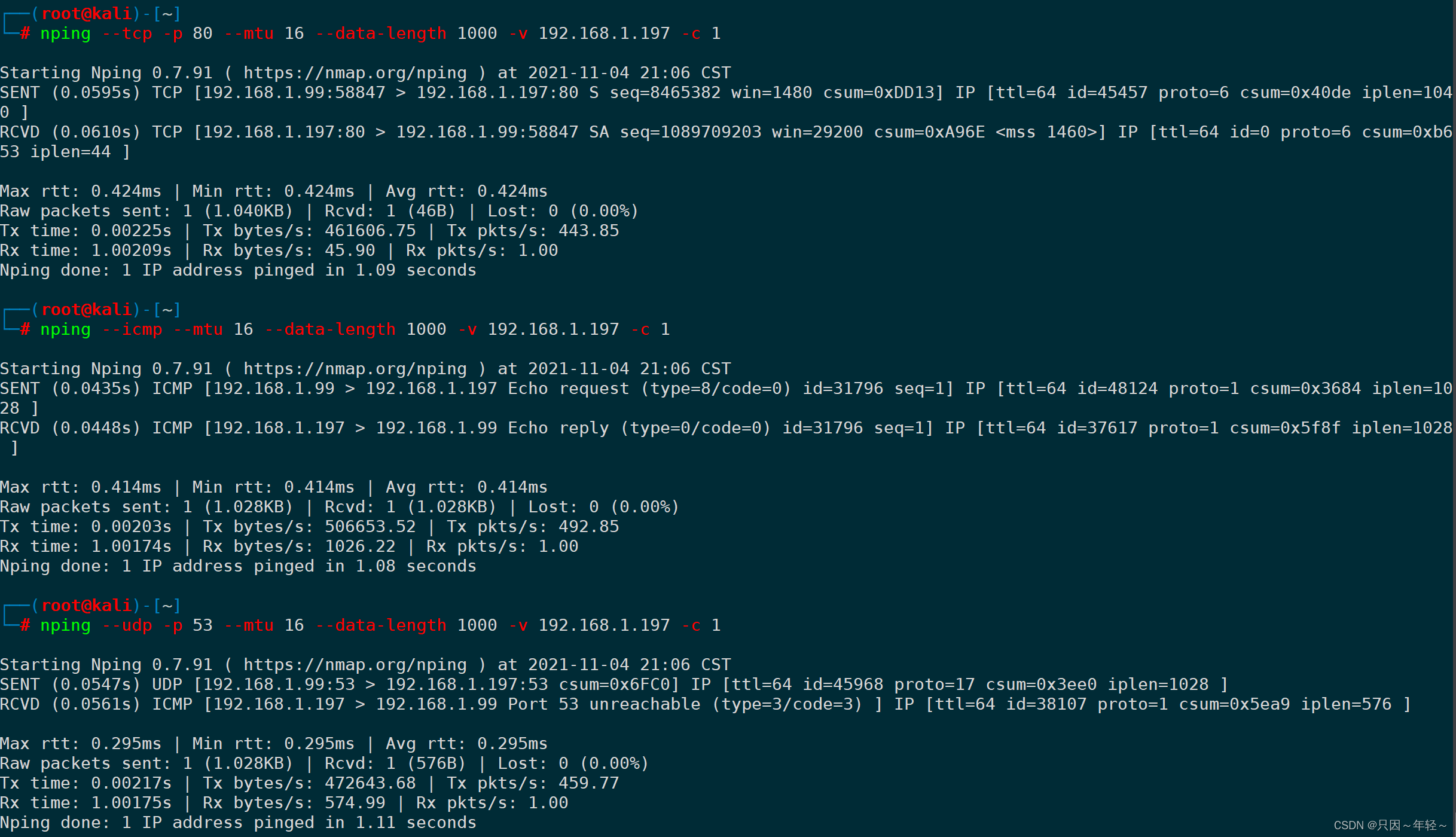网络探测的中流砥柱-Nping使用_nping语法-CSDN博客