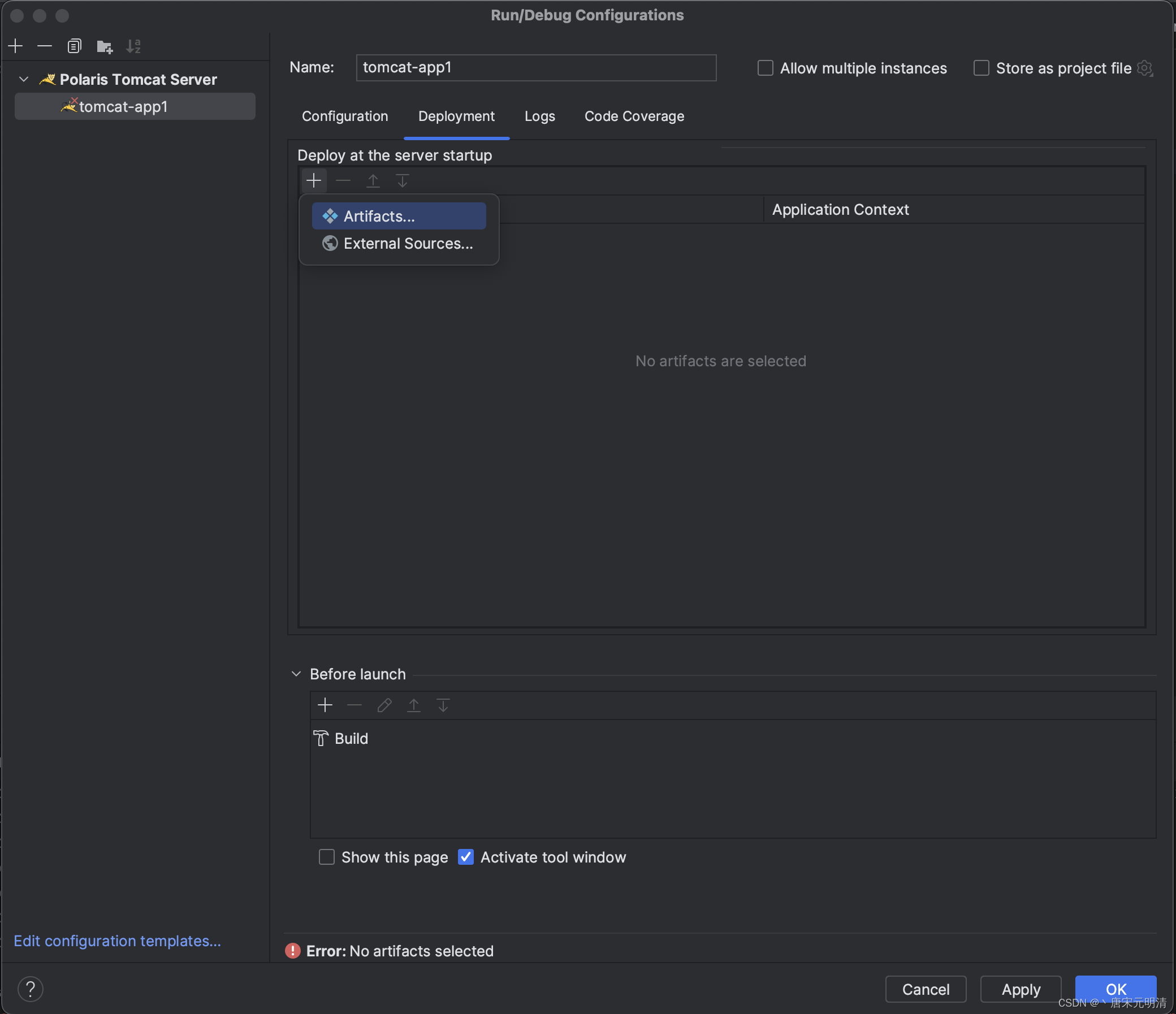 社区版 IntelliJ IDEA 配置 Tomcat_polaris tomcat server-CSDN博客