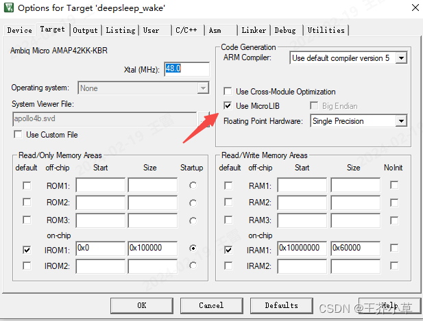 勾选Use Microlib报错，解决编译出现Undefined symbol __use_two_region_memory 和Undefined symbol __initial_sp的 ...