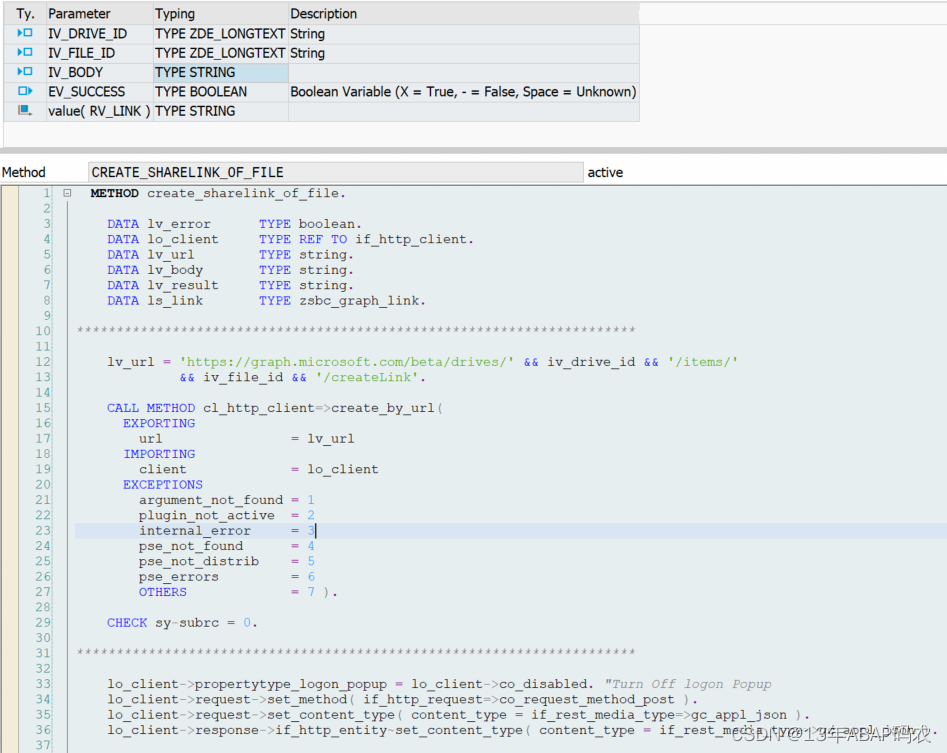 Abap调用microsoft Graph Api进行文件上传sharepoint,删除,创建共享链接abap Sharepoint Csdn博客