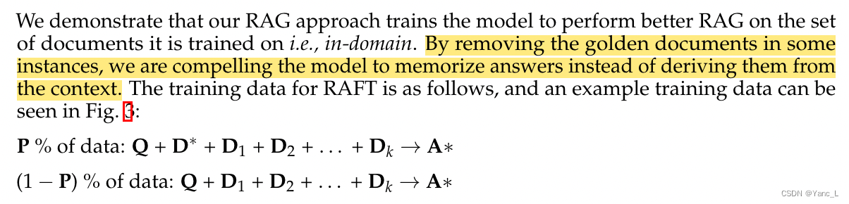 【论文阅读】RAFT: Adapting Language Model to Domain Specific RAG_raft:微调你的llm使其在垂直领域的rag中表现更好-CSDN博客