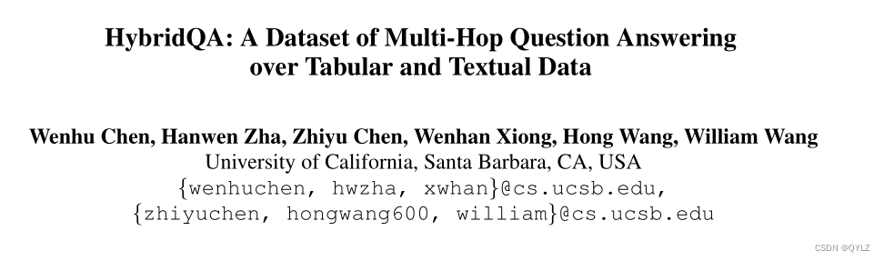 HybridQA: A Dataset of Multi-Hop Question Answering over Tabular and Textual Data翻译笔记（多跳问题回答数据集 ...