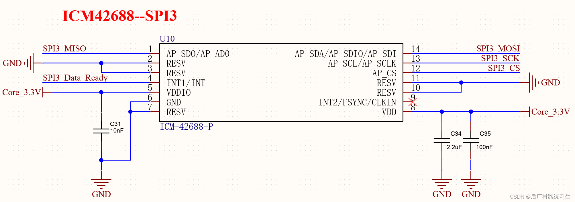 【DIY飞控板PX4移植】IMU模块ICM42688P加速度计陀螺仪的PCB硬件设计和PX4驱动配置-CSDN博客