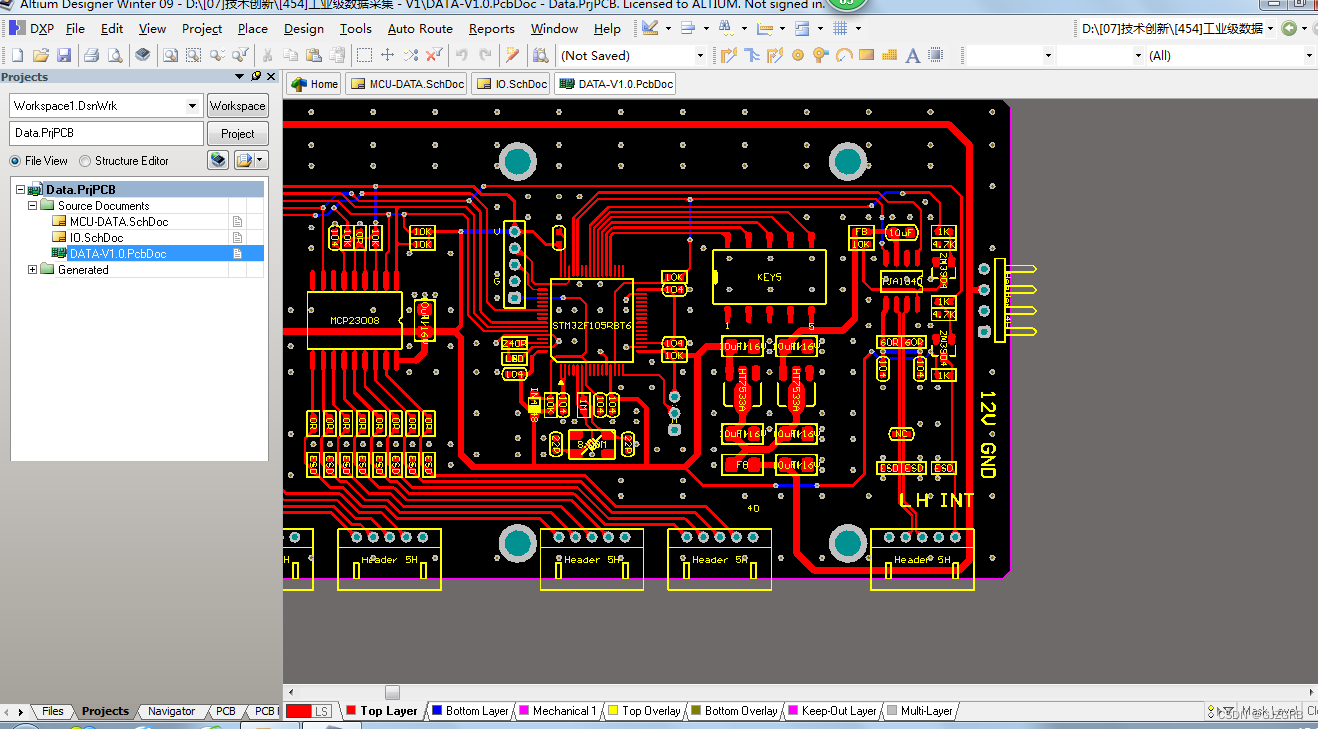 基于STM32F105RBT6单片机+MCP23008设计多路IO工业级数据采集板硬件（原理图+PCB）工程文件_stm32f105rbt6原理图-CSDN博客