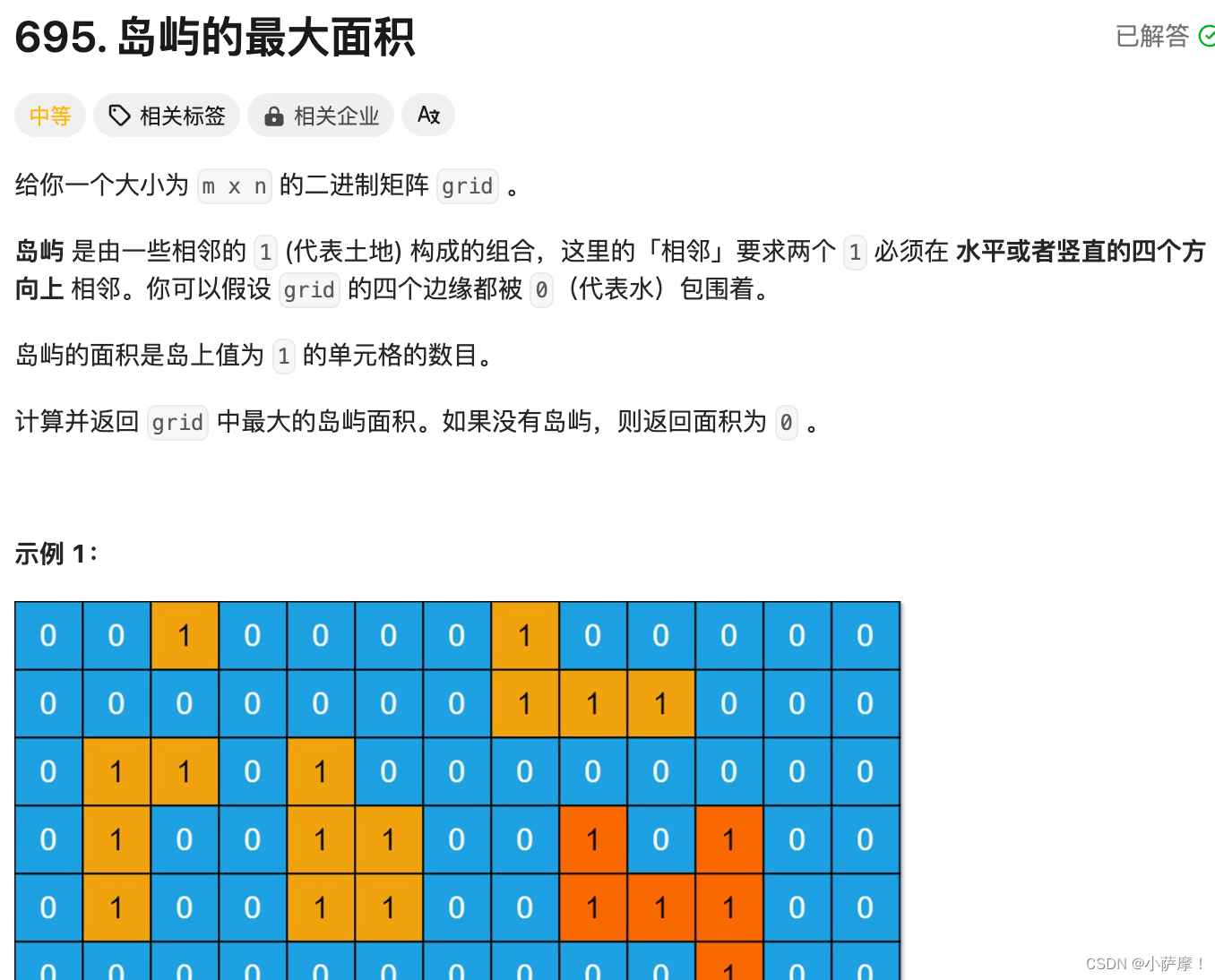 【leetcode】岛屿的最大面积 Csdn博客 4662