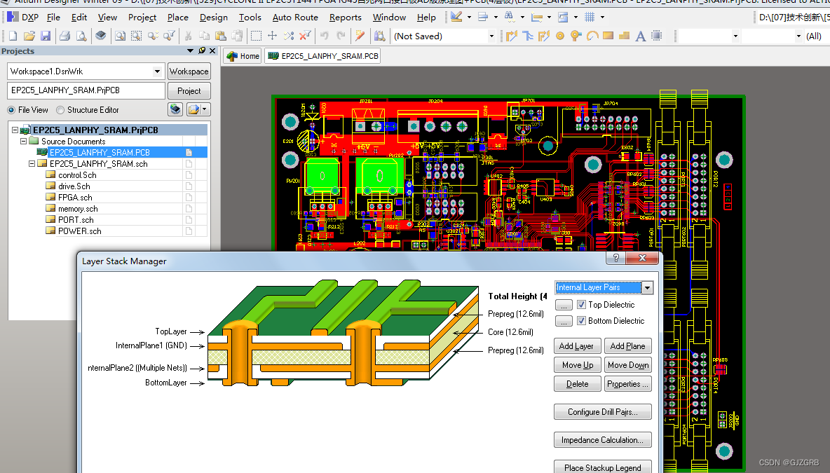 基于ep2c5t144芯片设计cyclone2 Fpga Rj45百兆网口控制板硬件（原理图pcb）工程文件，ad09设计的硬件工程文件ep2c5t144原理图 Csdn博客