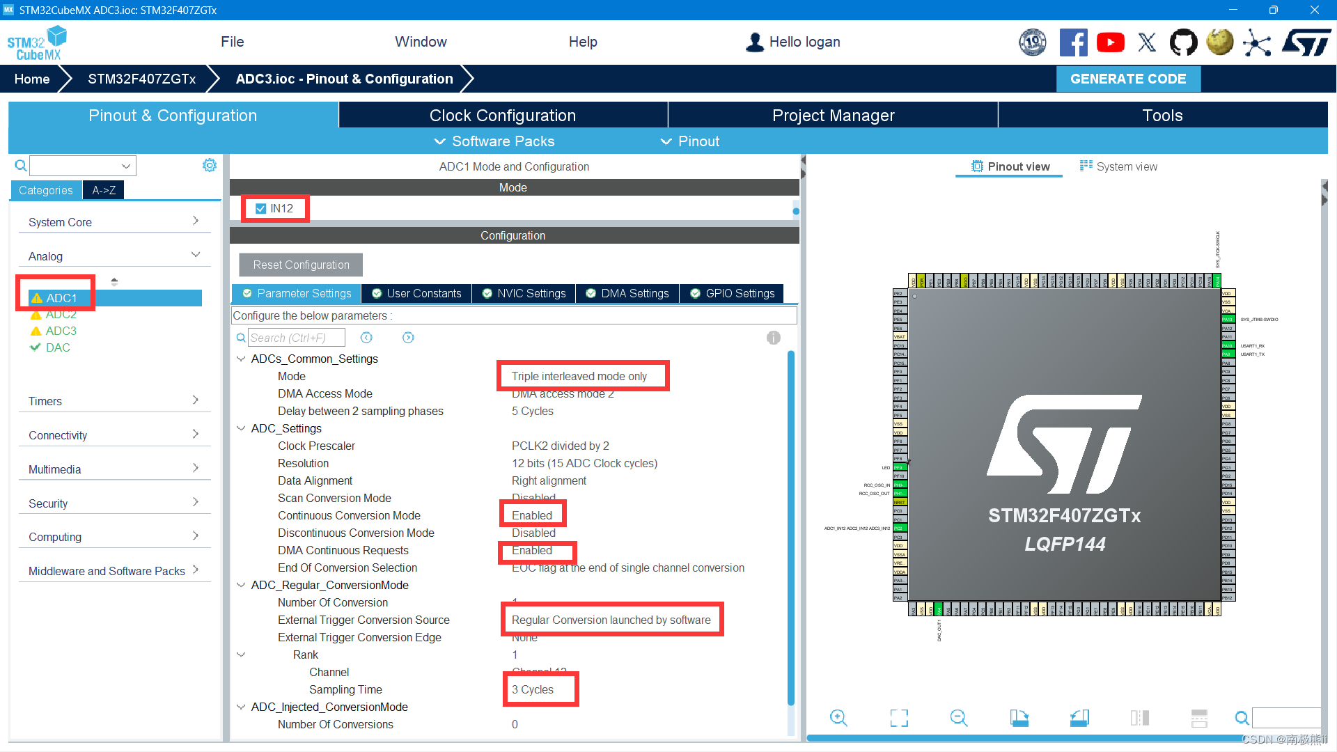 【STM32+HAL】三重ADC采集波形实现_stm32h 三adc同步采样-CSDN博客