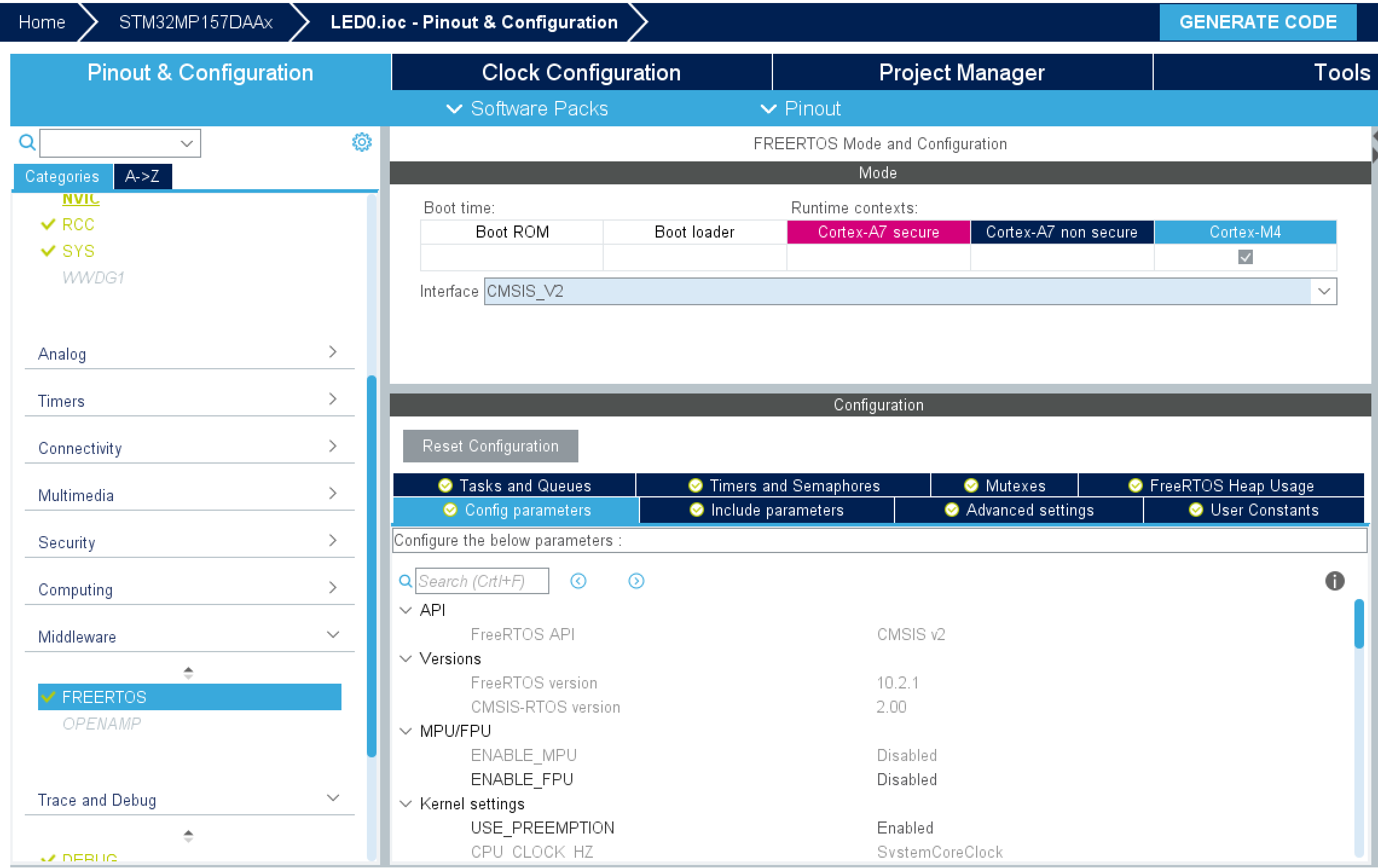 【STM32MP157学习】使用CubeMx+FreeRTOS参考配置记录_stm32mp157 freertos-CSDN博客