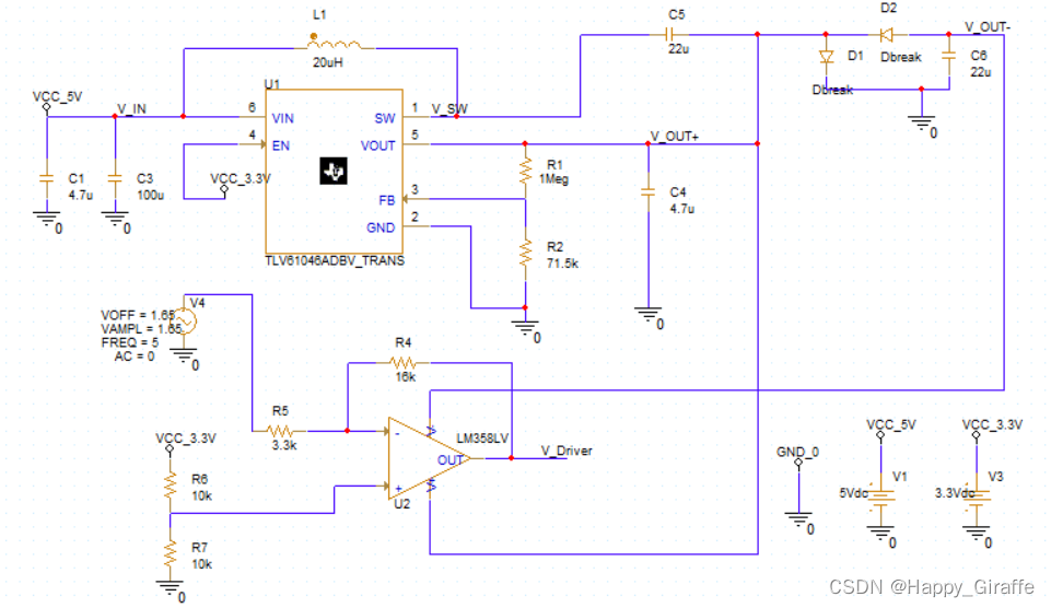 【PSpice for TI】使用Boost芯片设计双电源及电路仿真_pspice-for-ti-CSDN博客