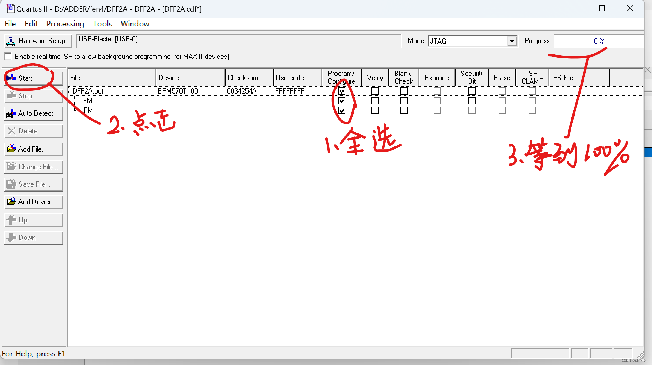 使用quartus下载进板子里面出现Error: Can‘t configure device. Expected JTAG ID code Ox020910DD for device 1如何 ...