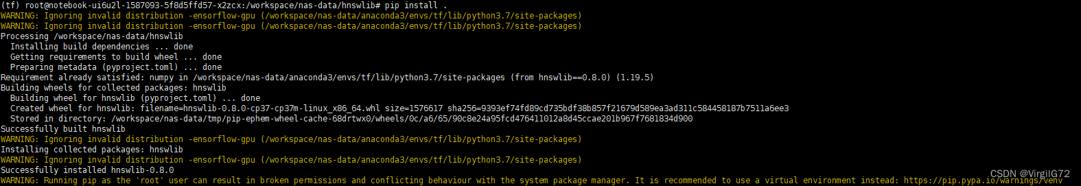 Linux报error Could Not Build Wheels For Hnswlib Which Is Required To
