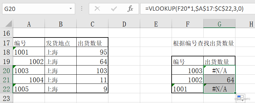 Excel Vlookup函数_vlookup数字格式和文本格式-CSDN博客