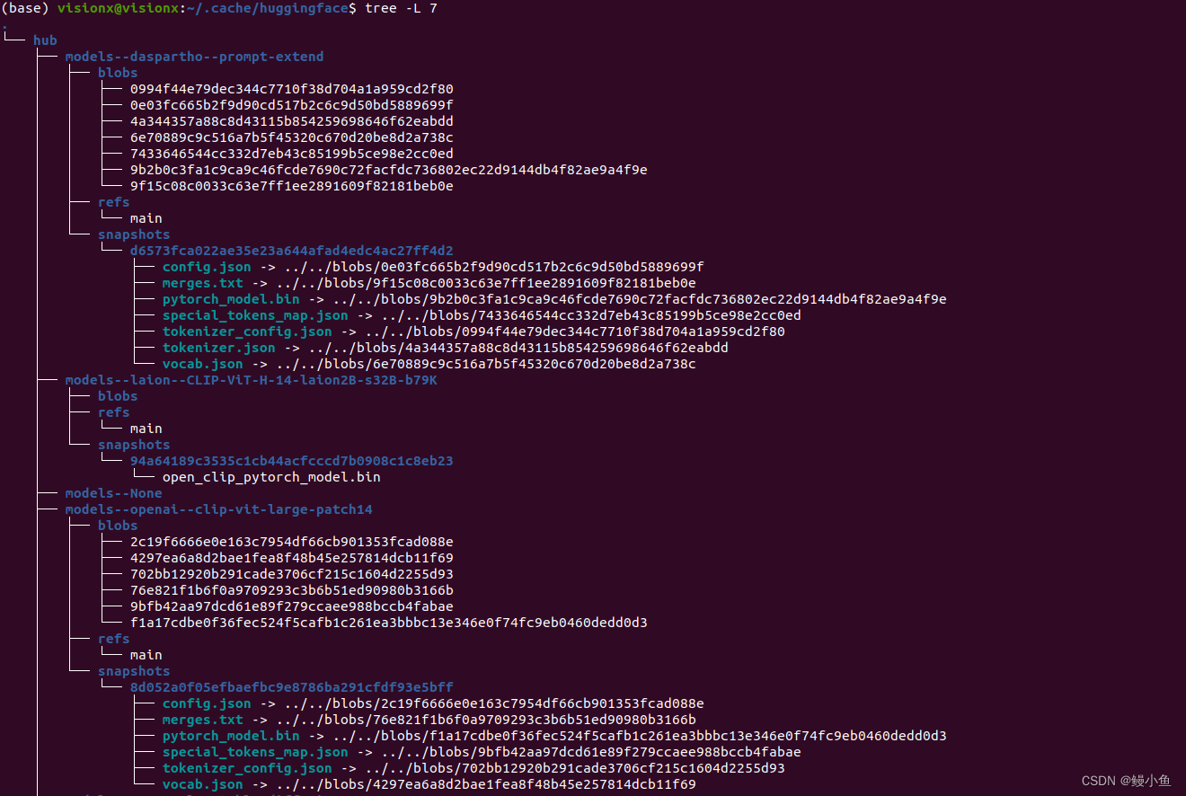 【经验分享】huggingface模型加载过程下载到cache文件目录具体是怎么组织的？以及都会有什么文件目录，每个文件目录是什么？huggingface离线使用数据集、metric、模型文件 ...