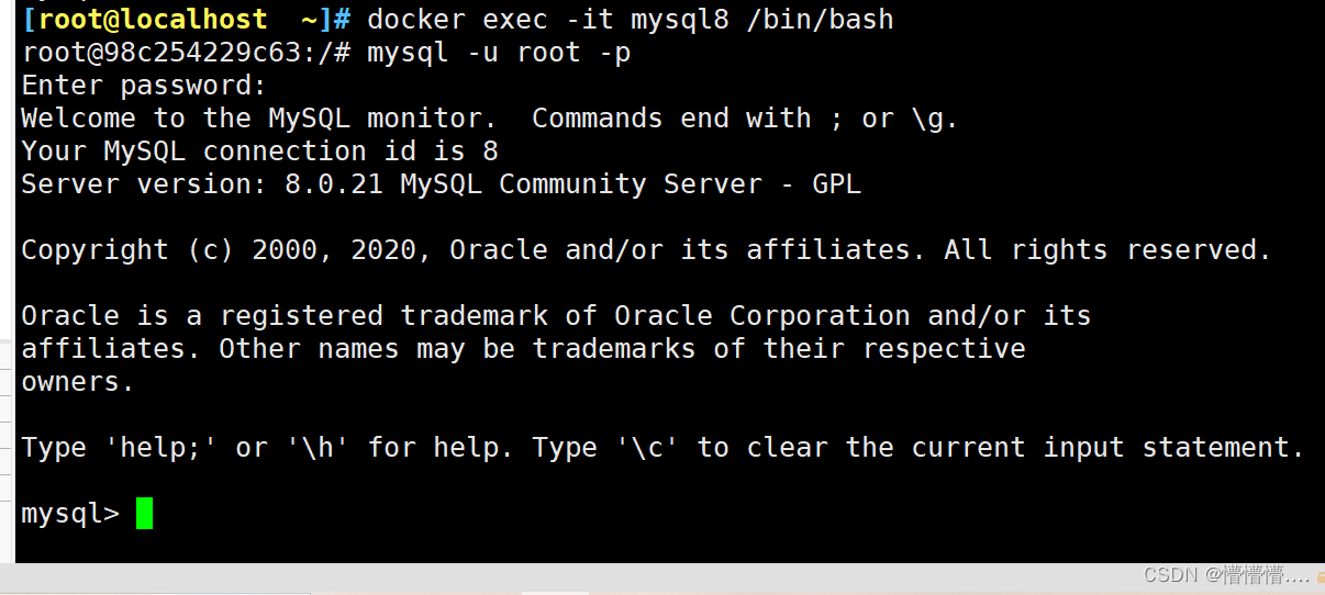 Docker部署mysql8 0 21以及springboot部署，使用dockerfile生成镜像 Docker拉取mysql8镜像 Csdn博客