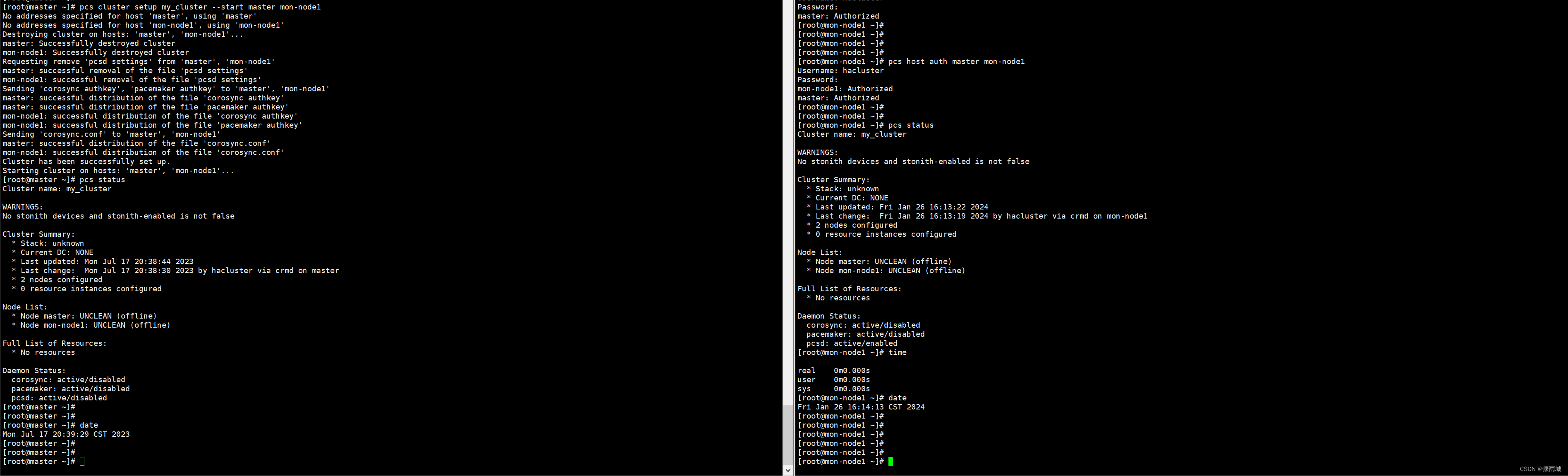 【pacemaker pcs】* Node X : UNCLEAN (offline)-CSDN博客
