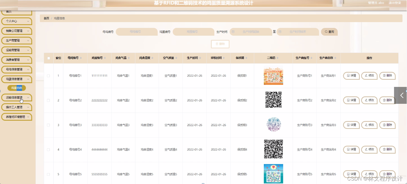 Javaphpnodejspython基于rfid和二维码技术的鸡蛋质量溯源系统设计【2024年毕设】 Csdn博客 9157