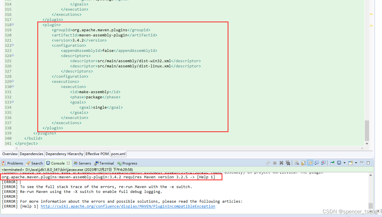 The Plugin Org Apache Maven Plugins Maven Assembly Plugin 3 4 2 Requires Maven Version 3 2 5