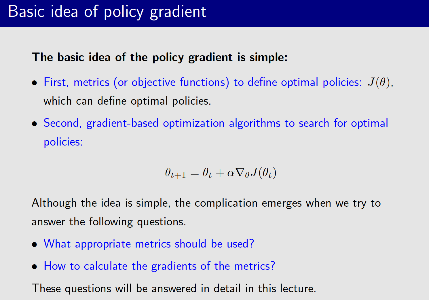 强化学习-赵世钰（九）：策略梯度方法（Policy Gradient Methods）【表格--＞函数(NN)】【REINFORCE algorithm＜--＞基于MC方法】-CSDN博客