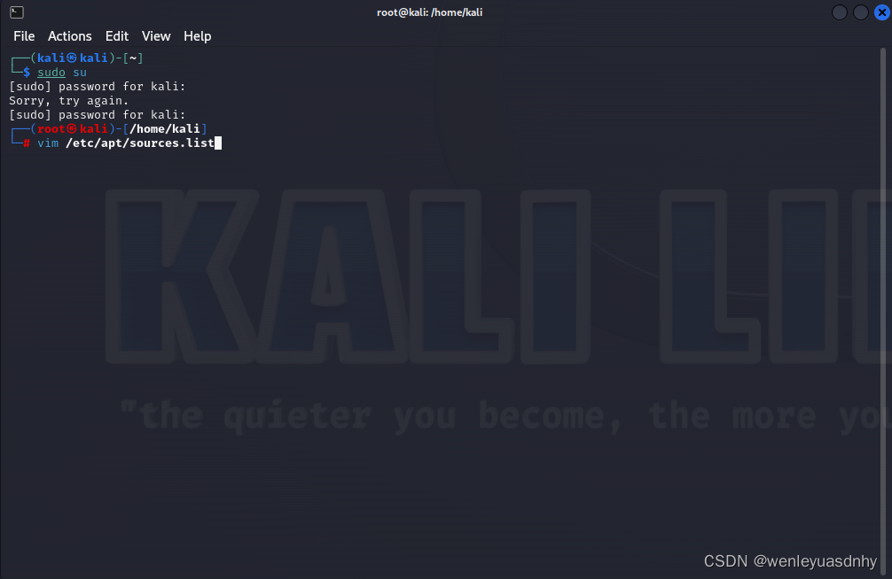 Kali更换阿里云源 Kali 阿里云源 Csdn博客