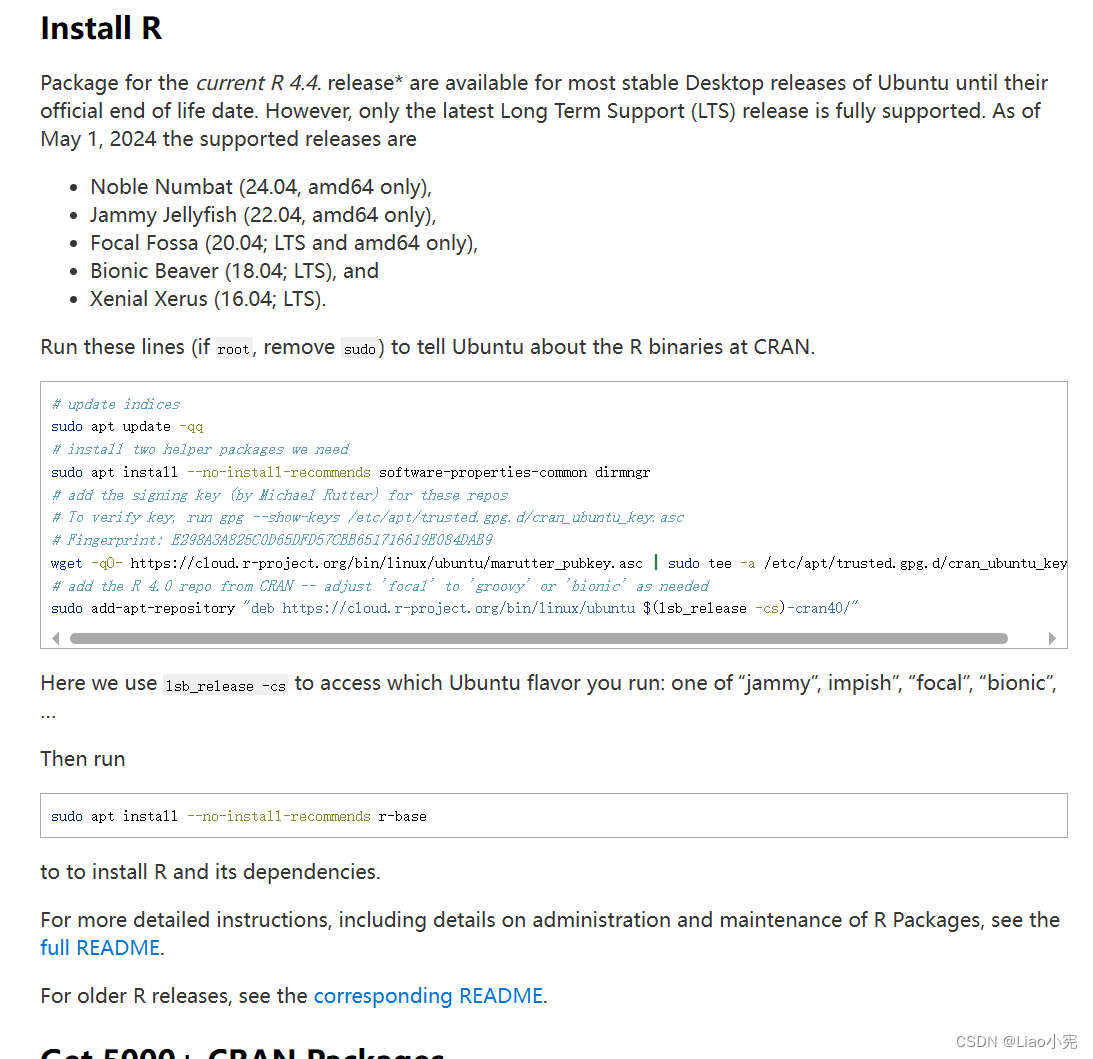 Ubuntu16.04 安装 R4.4.0 以及R相关依赖库 ggplot2 devtools_r-rcurl与r-base4.4-CSDN博客