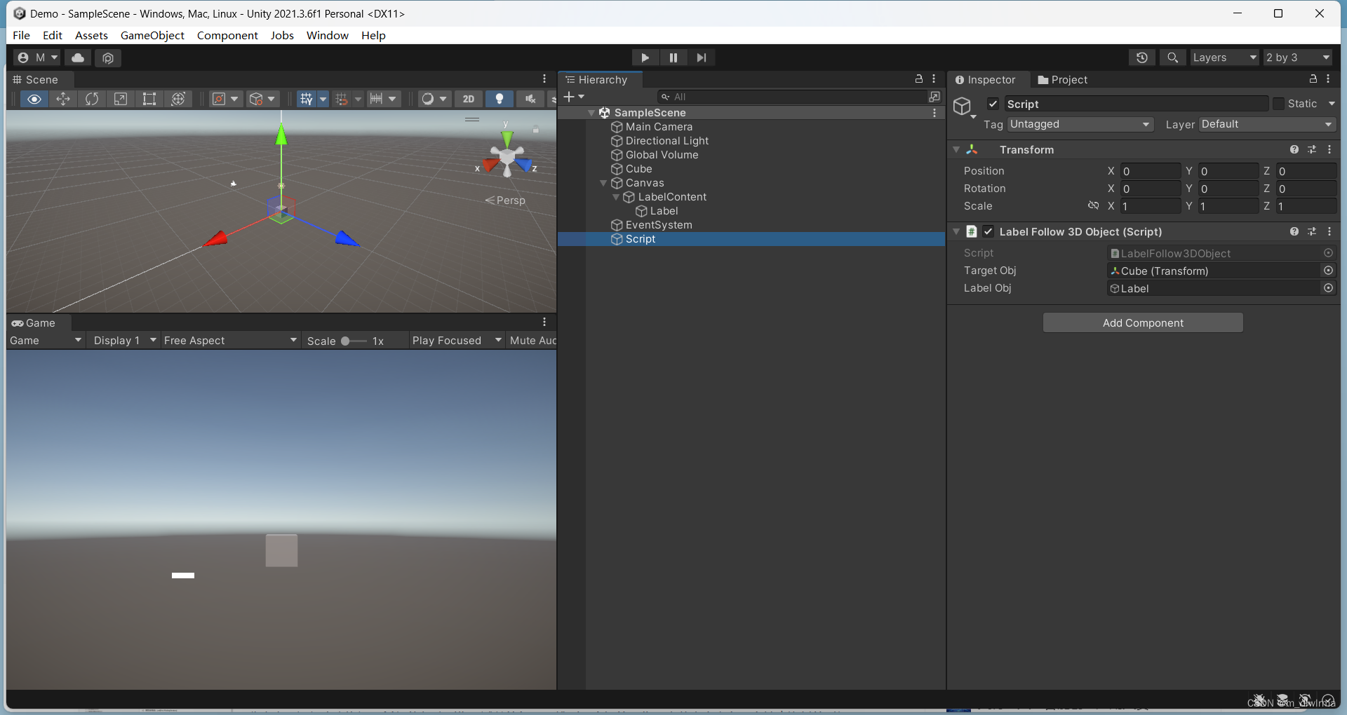 Unity 2d标签跟随3d物体移动 Unity 2dui跟随3d物体显示移动 Csdn博客