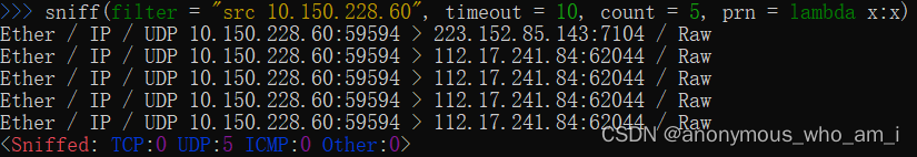 关于scapy网络嗅探中的sniff函数的笔记_scapy sniff-CSDN博客