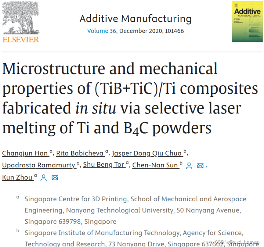读＜Microstructure and mechanical properties of (TiB+TiC)Ti composites ...