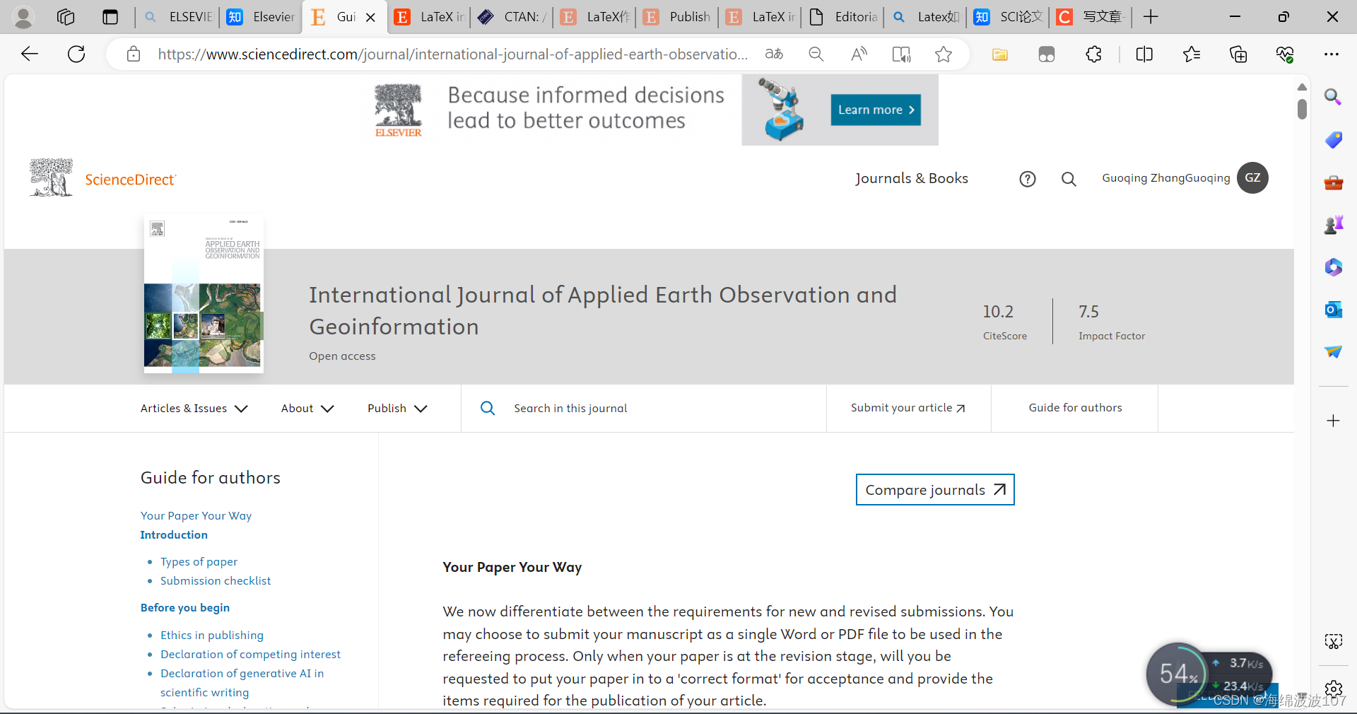 爱思唯尔International Journal of Applied Earth Observation and Geoinformation模板下载-CSDN博客