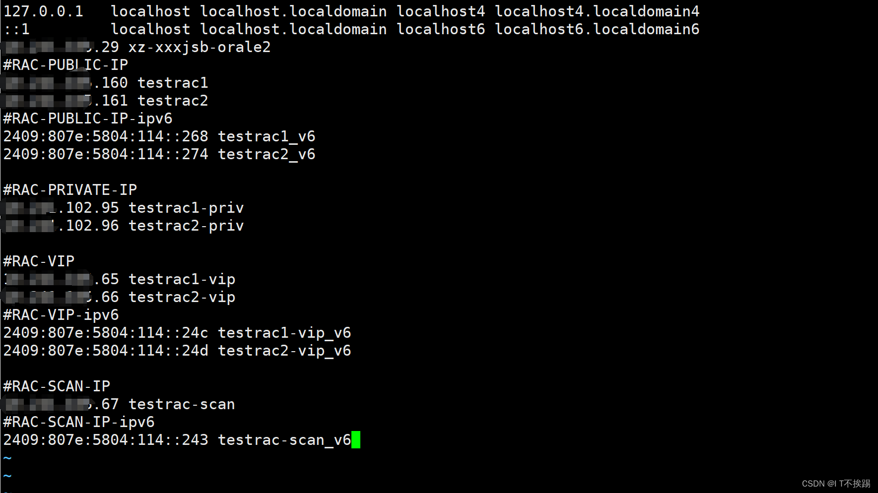 Oracle 19c Rac Ipv6改造(ipv4ipv6双栈配置)oracle Ipv6 Csdn博客