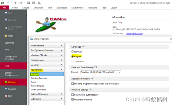 CANdb和CANoe设置英文显示_vector candb++怎么切换语言-CSDN博客