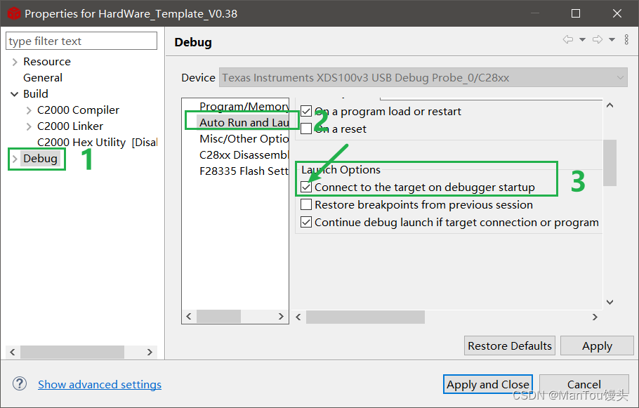 解决：Texas Instruments XDS100v3 USB Debug Probe_0/C28xx : Target must be connected ..._xds100v3仿真器 ...