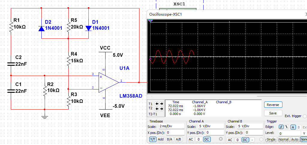 Multisim14.0仿真应用设计（一百四十七）基于LM358的正弦波发生器应用设计仿真_multisim中lm358怎么弄-CSDN博客