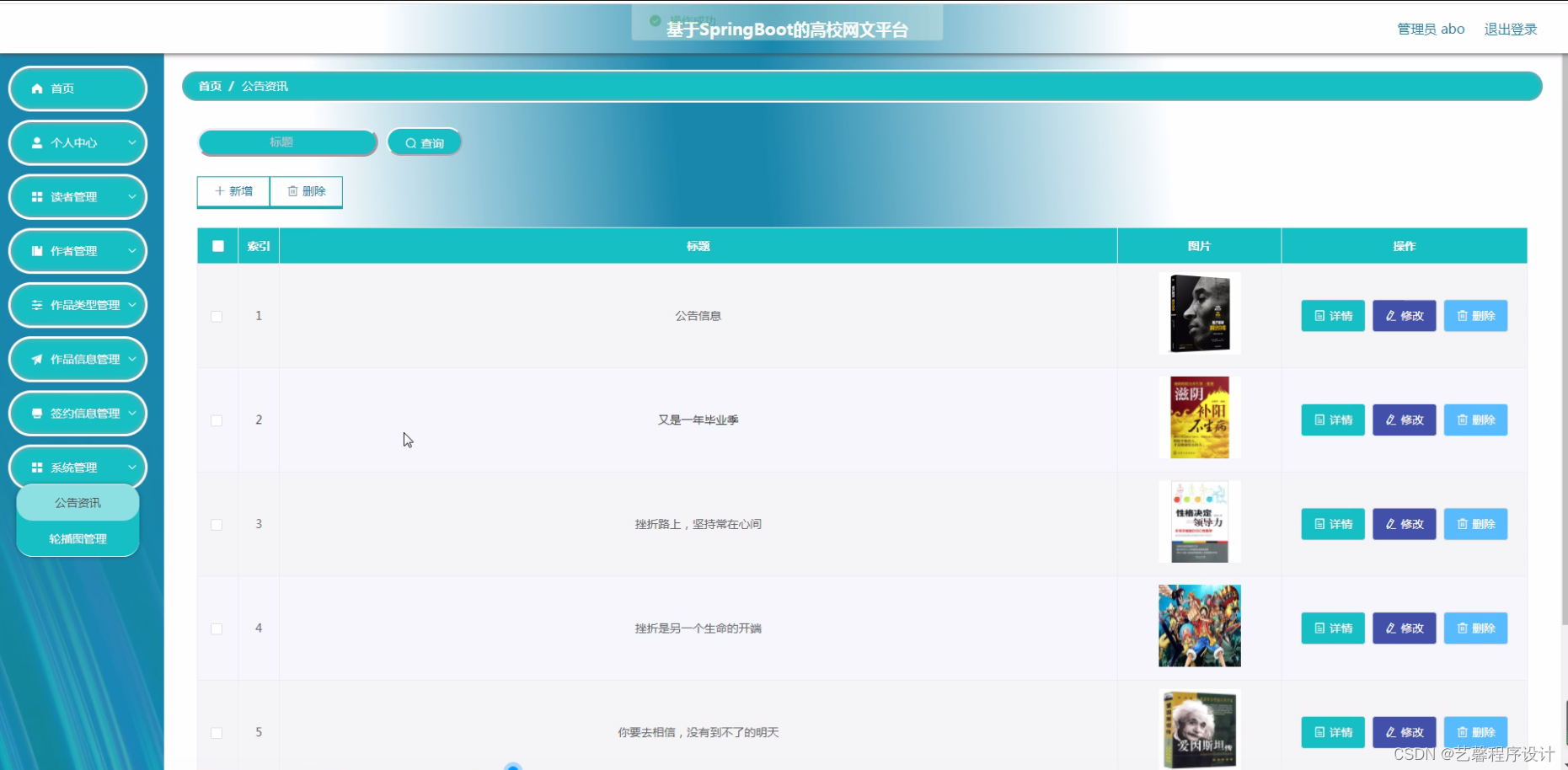 Springboot Java Php Node Python基于的高校网文平台【计算机毕设】 Csdn博客