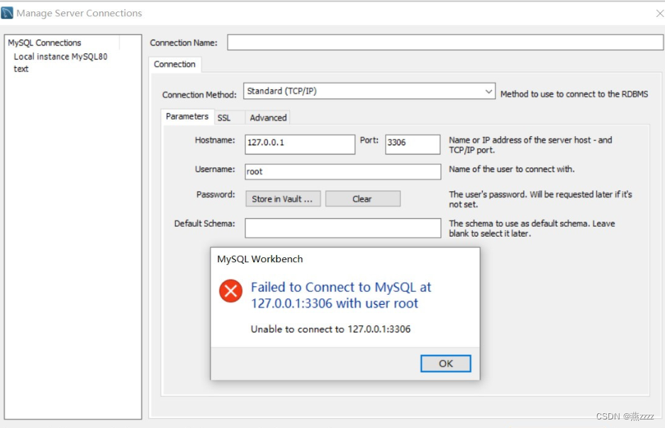 mysql无法链接：Failed to connect to MySQL at localhost:3306 with user root-CSDN博客