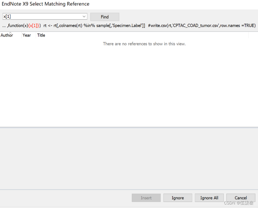 Word显示EndNote X9 Select Matching Reference,There are no references to…；Select a Reference ...