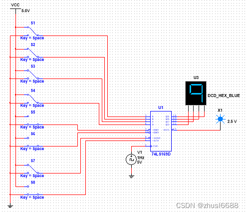 Multisim14.0仿真应用设计（三十七）74LS169 4位计数器应用仿真_用74ls169-CSDN博客