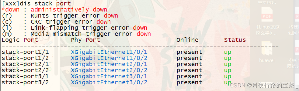 使用华为交换机istack堆叠实验_dis stack port-CSDN博客