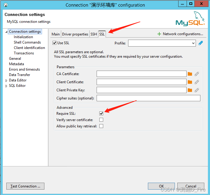 DBEAVER Connections using insecure transport are prohibited while ...
