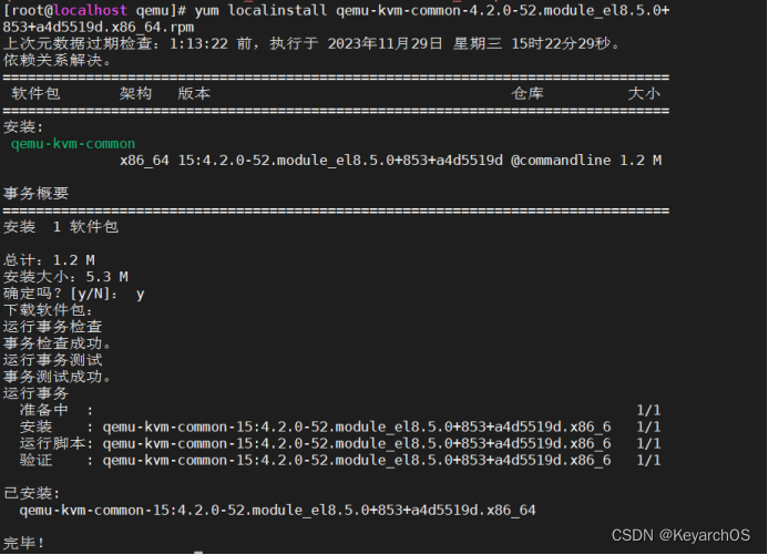 在KeyarchOS|Linux系统上部署Qemu-kvm4.2.0-实现虚拟化|创建虚拟机_qemu linux-CSDN博客