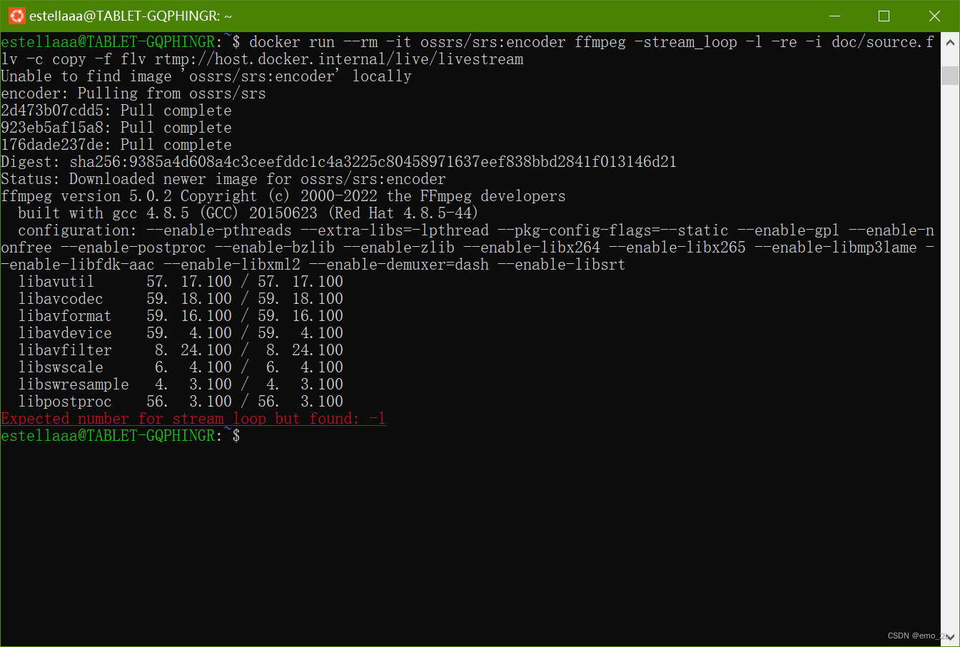 利用Docker启动SRS和ffmpeg_docker srs镜像包-CSDN博客