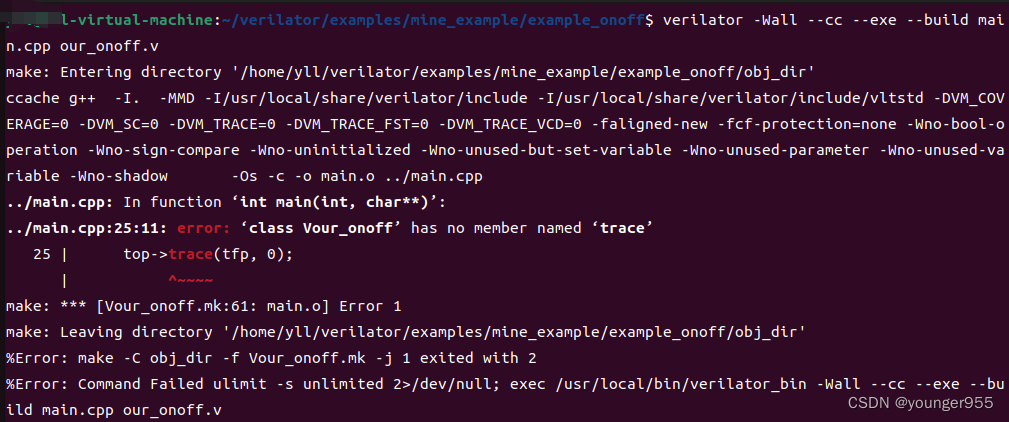 verilator error: ‘class Vour_onoff’ has no member named ‘trace’-CSDN博客